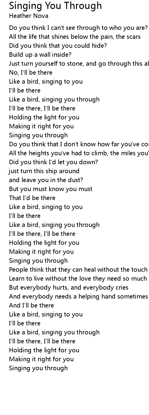 Singing You Through 歌词 - 歌词网