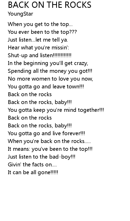 BACK ON THE ROCKS 歌词 - 歌词网