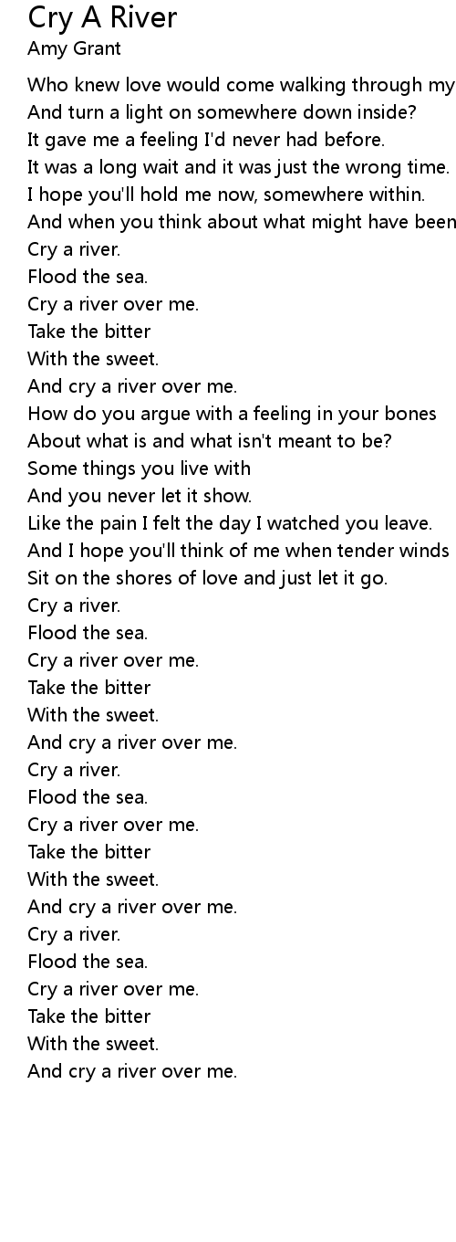 Cry A River 歌词 - 歌词网